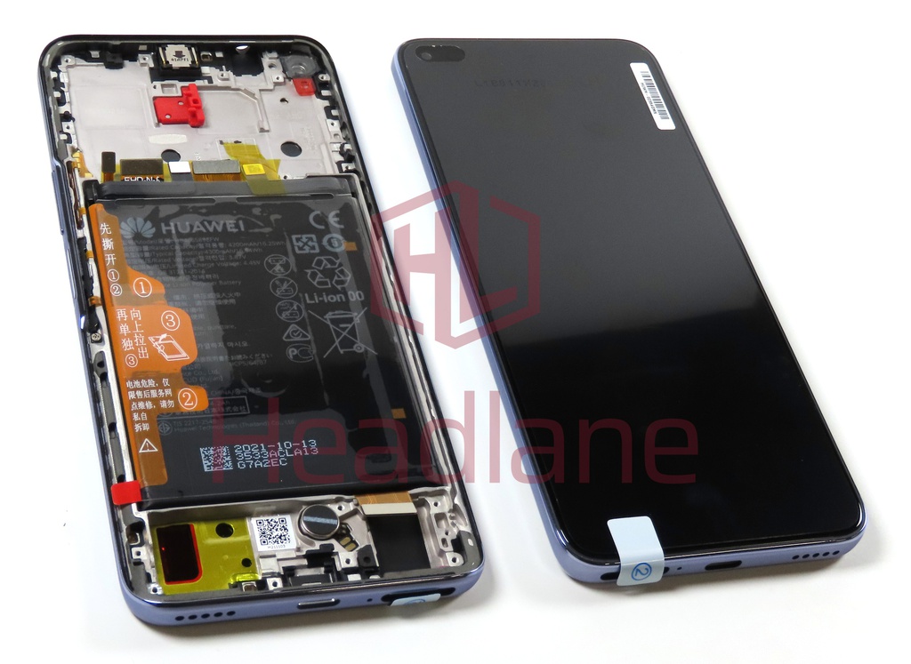 Huawei nova 8i LCD Display / Screen + Touch + Battery - Silver - 02354GMX